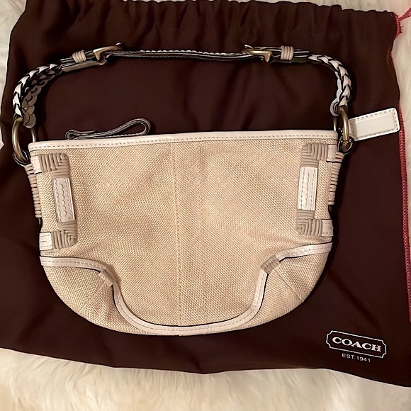 Coach | Bags | Vtg Coach Woven Raffia Mini Bag W Leather Accents ...